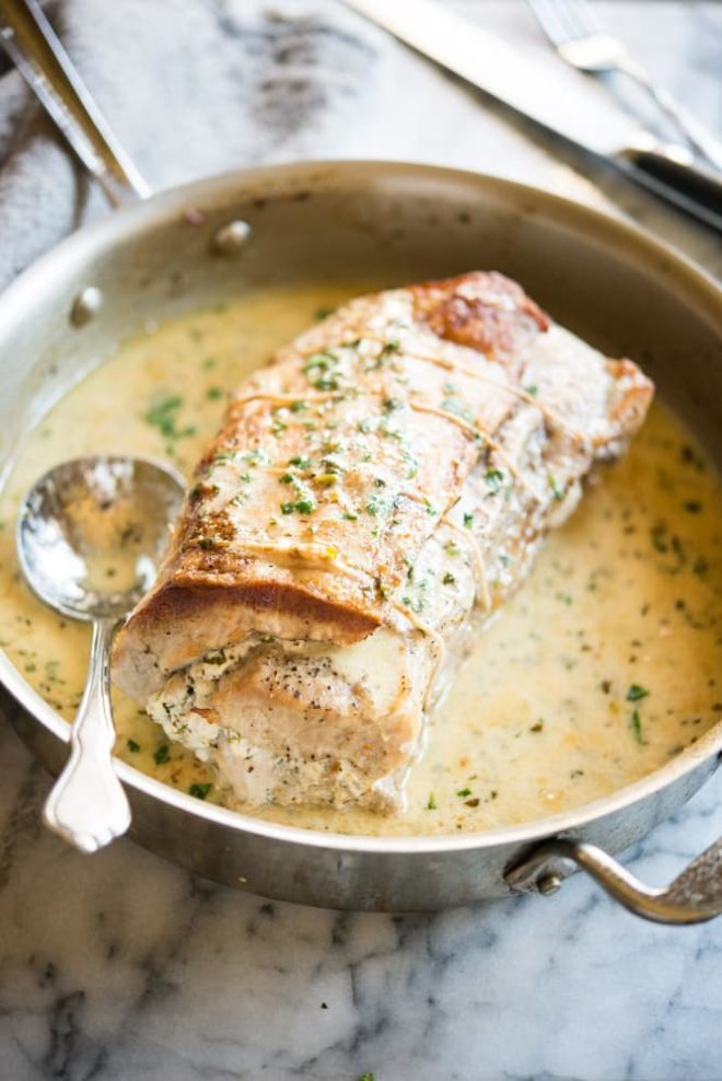 Stuffed Pork Lion with Herbed Goat Cheese - Fed & Fit
