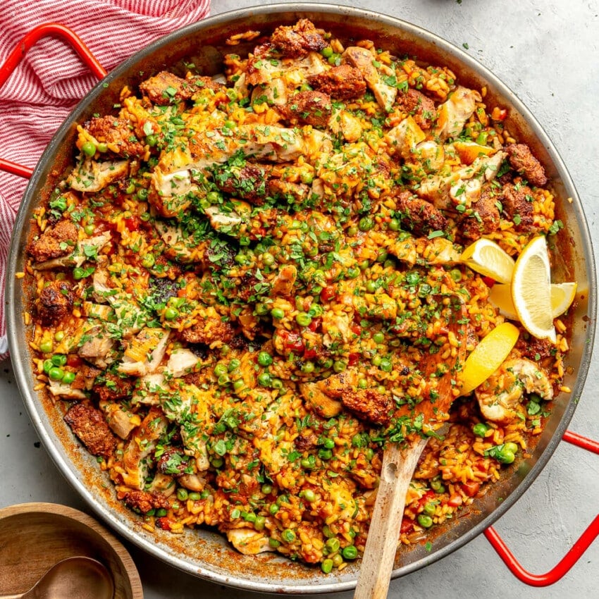 Easy Chicken and Chorizo Paella Recipe - Fed & Fit