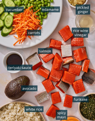 Quick and Easy Salmon Poke Bowls - Fed & Fit